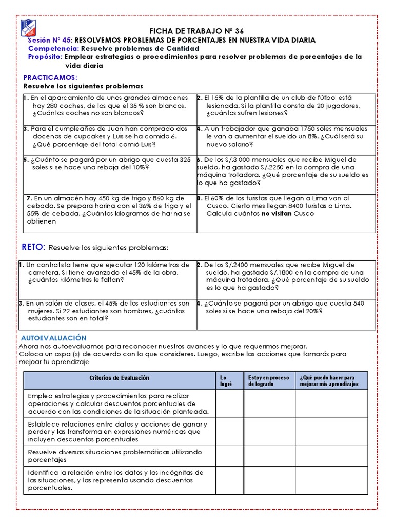 Problemas de Porcentajes en la Vida Diaria | PDF