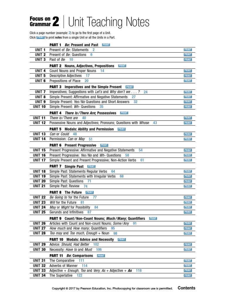 FOG2 Unit Teaching Notes | PDF | Question | Adjective