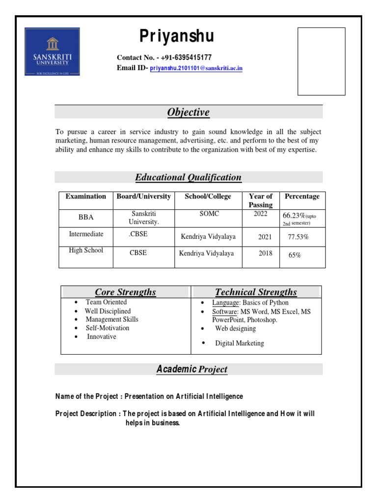 CV TEMPLATE- SOET | PDF | Cognitive Science | Cognition