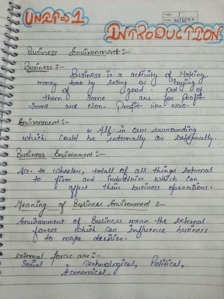 Business Environment Notes | PDF