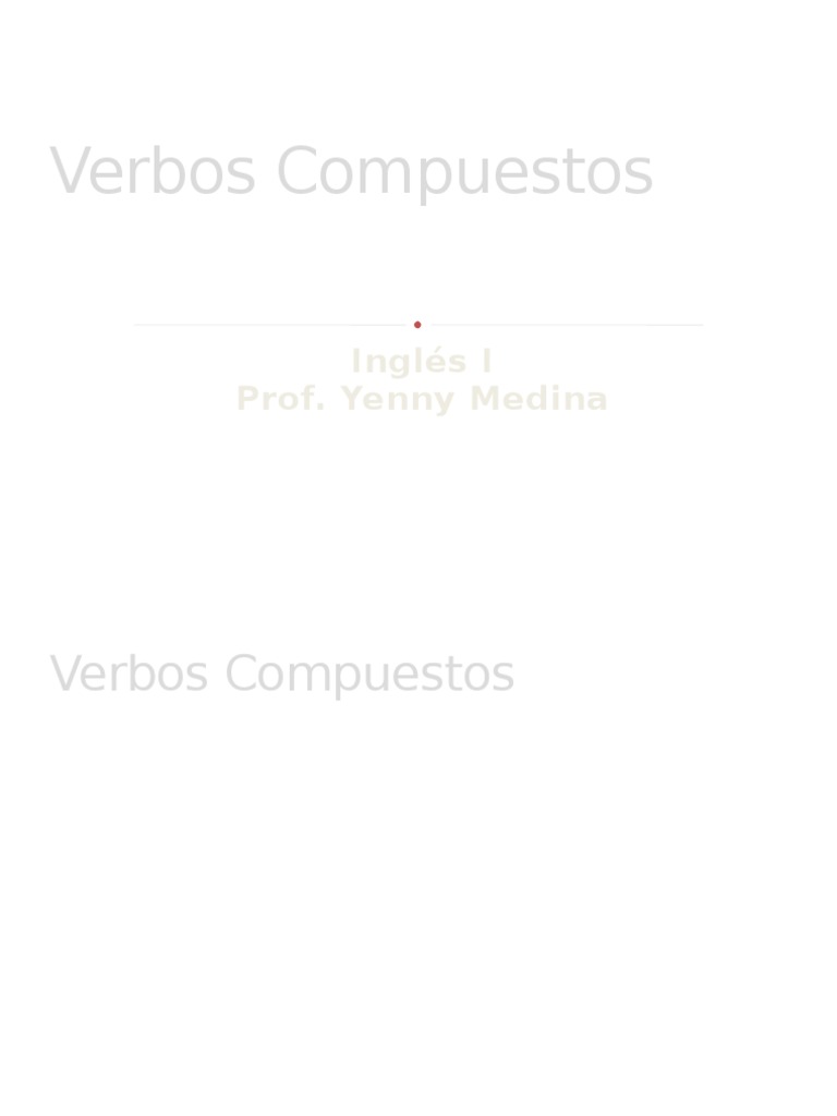 Verbos Compuestos | PDF