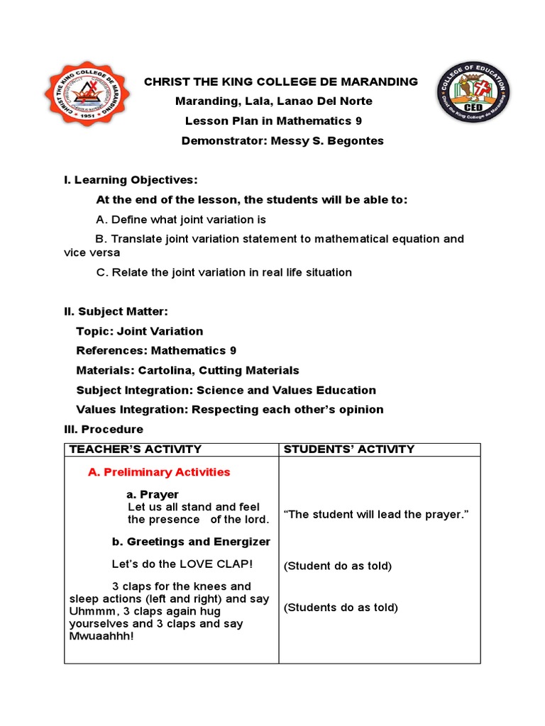 Joint Variation | PDF | Force | Equations