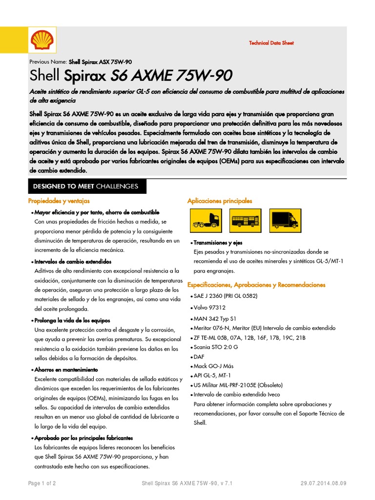 Spirax S6 AXME 75W90 - GL5 | PDF