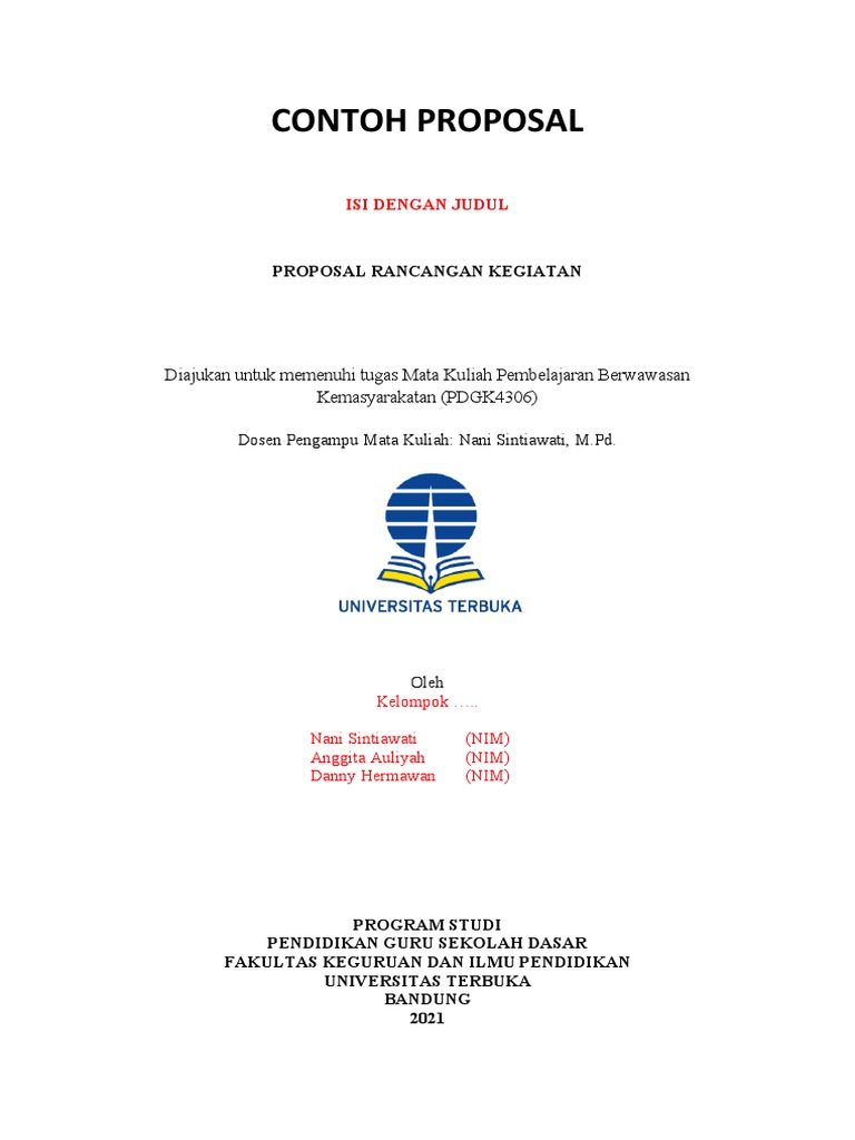 Contoh Proposal | PDF | Karier & Perkembangan