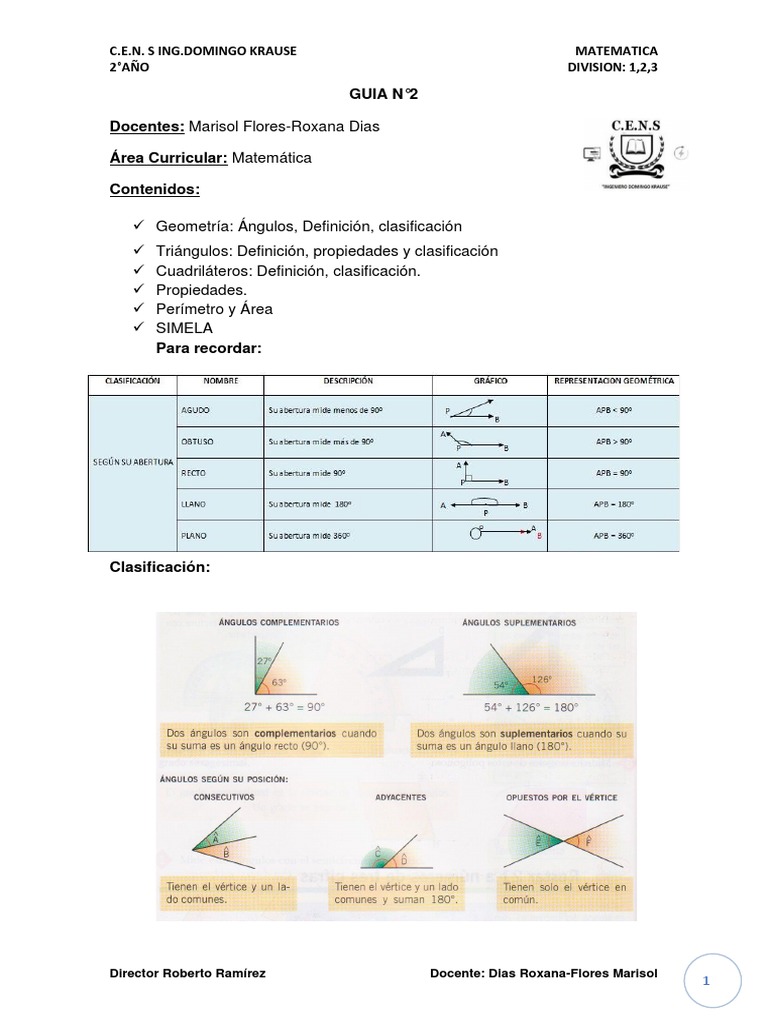 Guia N°2 de Segundo | PDF | Triángulo | Formas geométricas