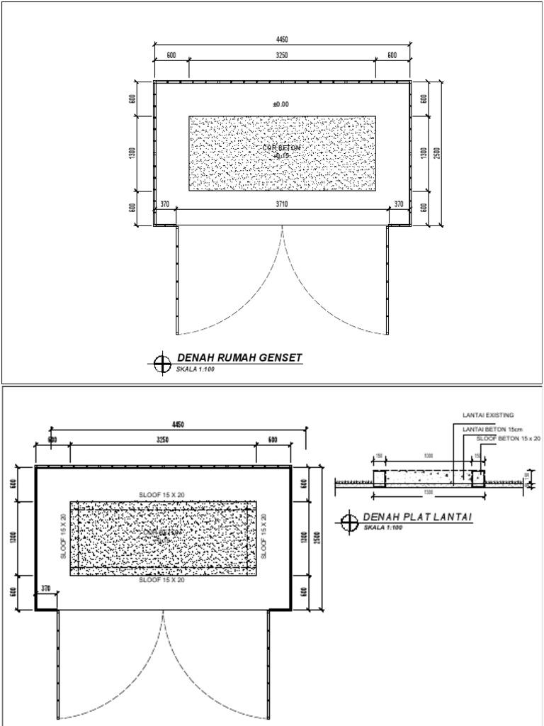 Denah Rumah Genset Skala 1:100 | PDF