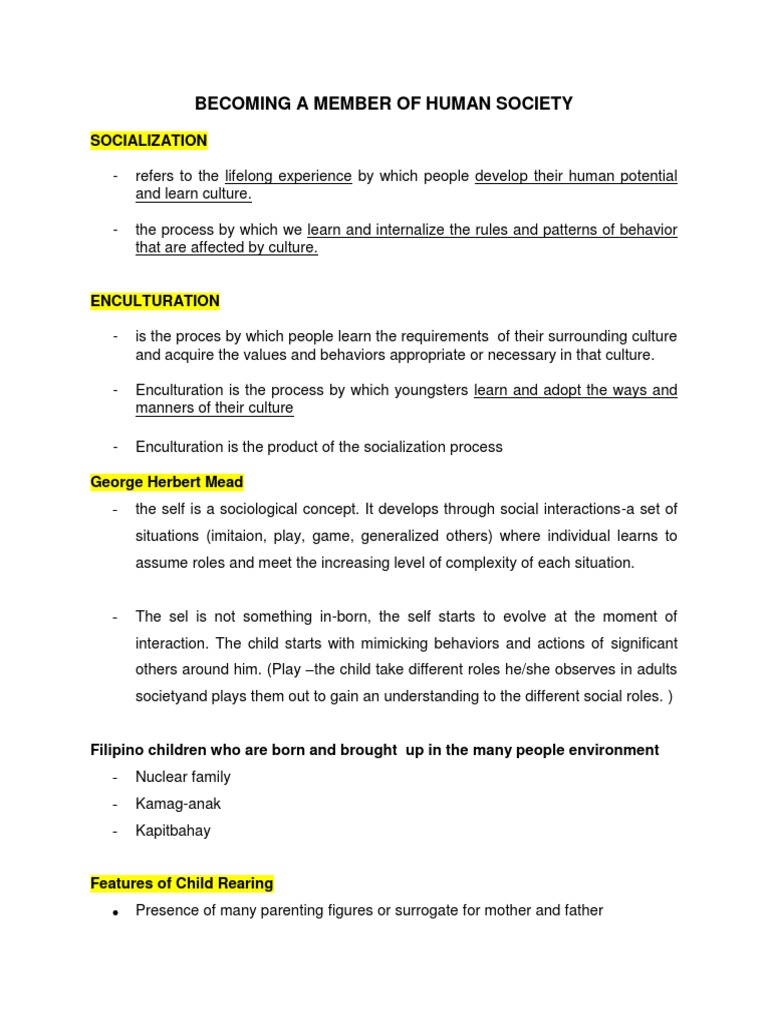 Becoming A Member of Human Society | PDF | Deviance (Sociology ...