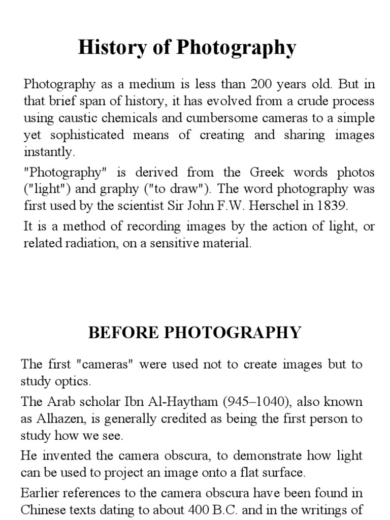 History of Photography | PDF