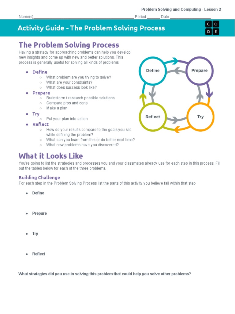 U1L02 - Activity Guide - The Problem Solving Process | PDF