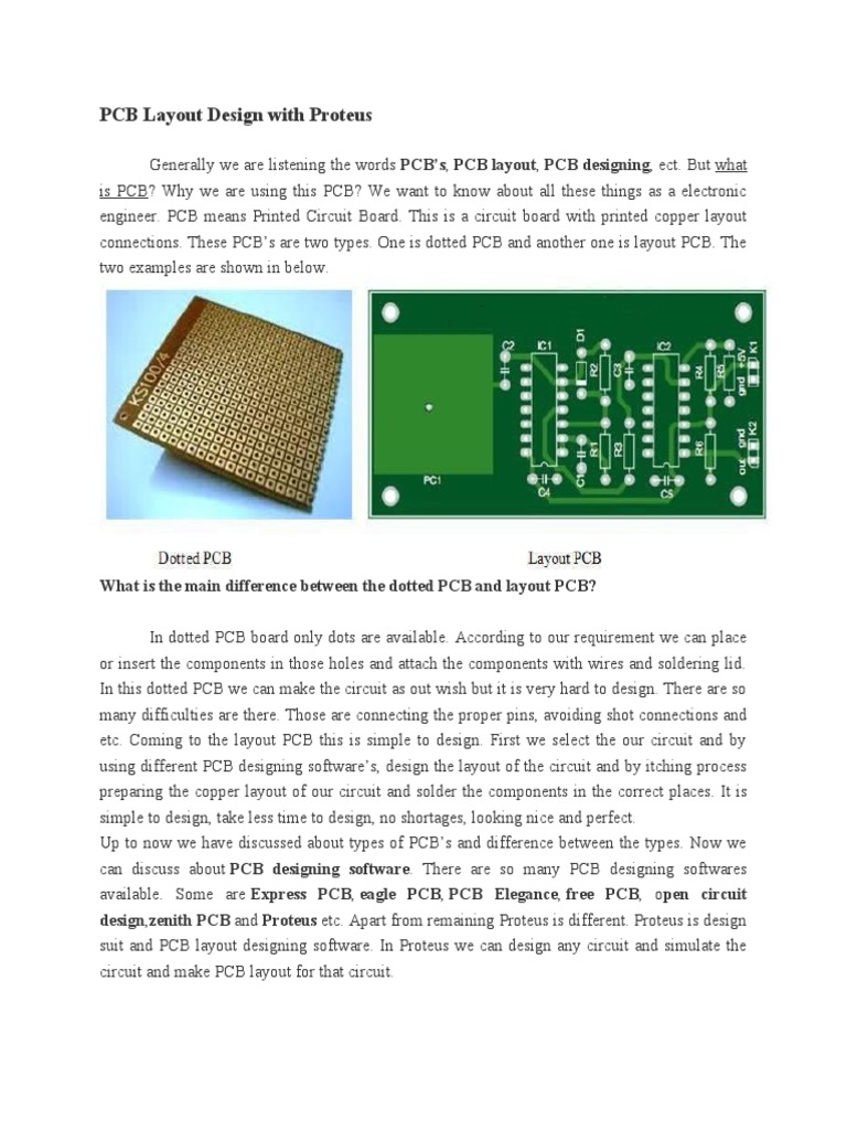 PCB Layout Design With Proteus | PDF | Printed Circuit Board ...