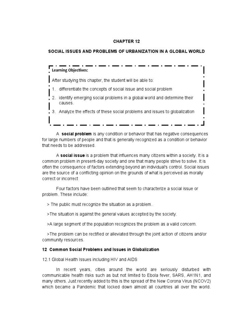 Chapter 13 Social Problems and Issues of Urbanization | PDF | Hiv/Aids ...