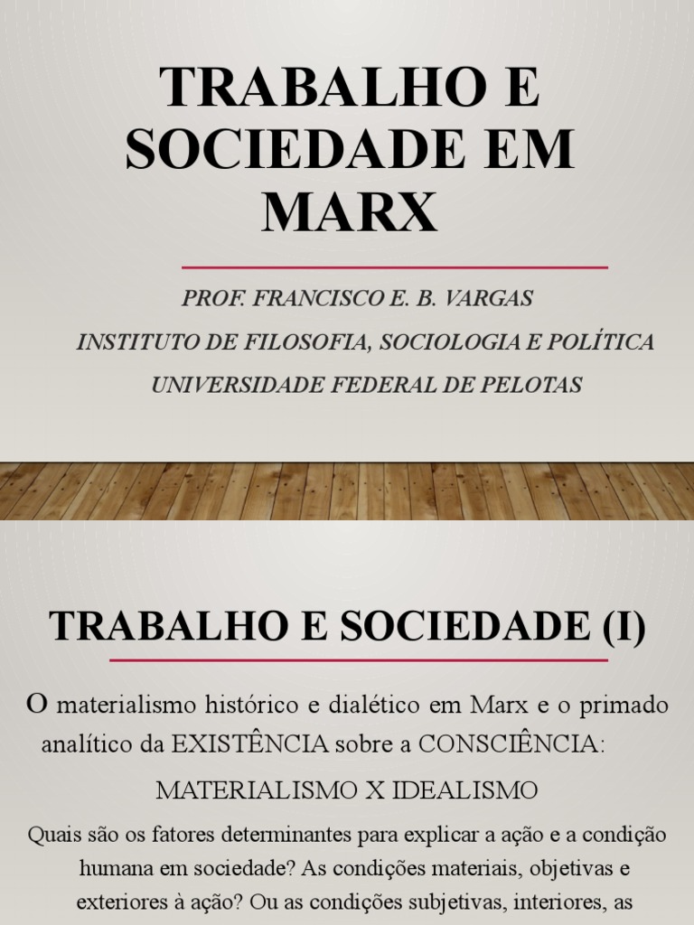 Trabalho e Sociedade em Marx | PDF | Sociologia | Karl Marx