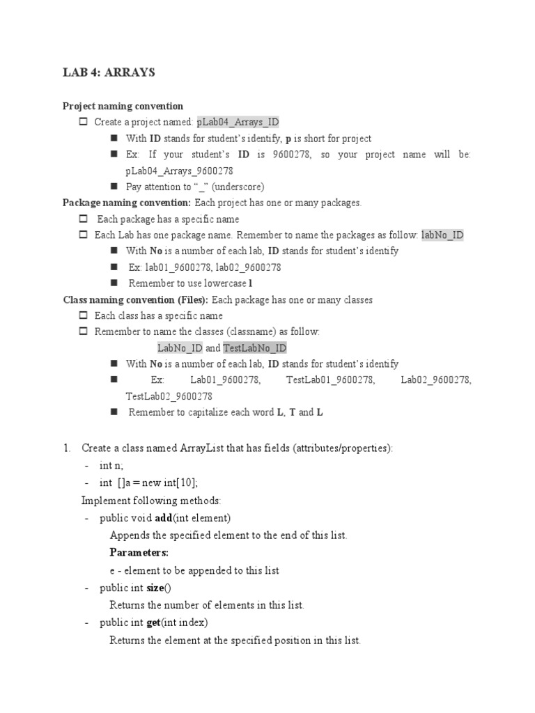 Lab04 Arrays Pdf Matrix Mathematics Array Data Structure