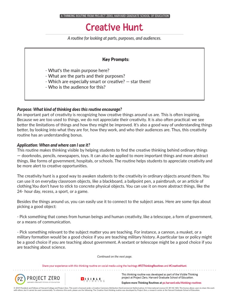 Creative Hunt_1 | PDF | Creativity | Thought
