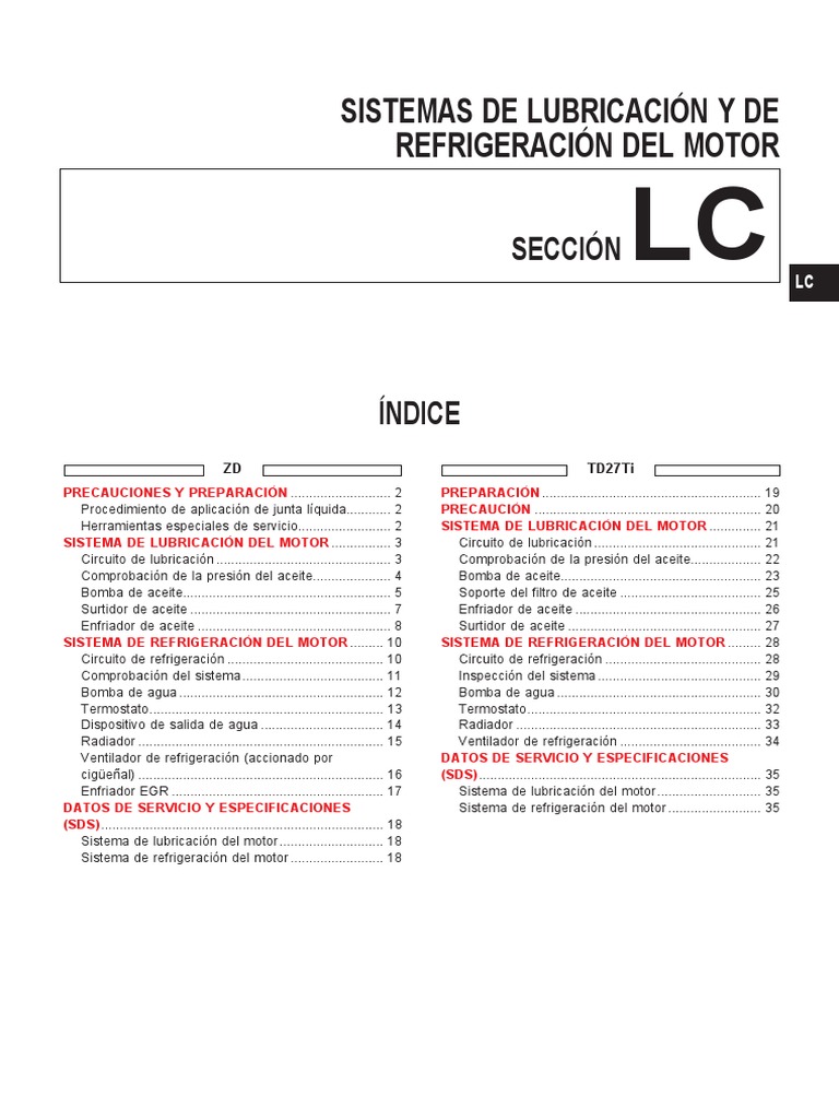 Sistemas de Lubricación y de Refrigeración Del Motor (LC) | PDF