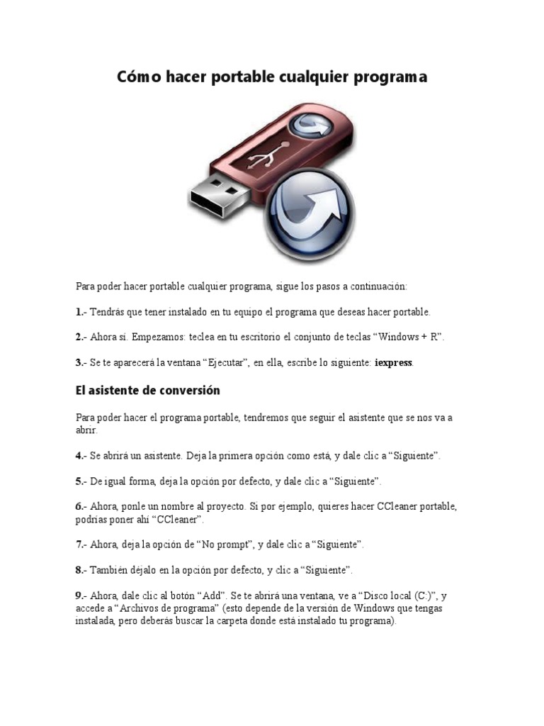 Cómo Hacer Portable Cualquier Programa | PDF