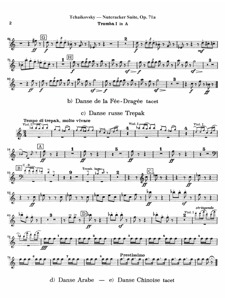 16) Trumpet I - The Nutcracker Trepak, Tchaikovsky | PDF