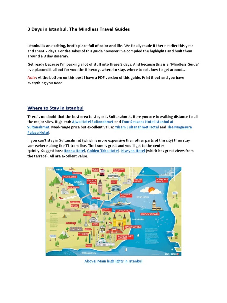 3 Days in Istanbul. The Mindless Travel Guides | Download Free PDF | Istanbul