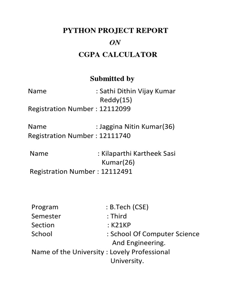 Project 25 CGPA Calculator | PDF | Python (Programming Language ... Project 25 CGPA Calculator | PDF | Python (Programming Language ...