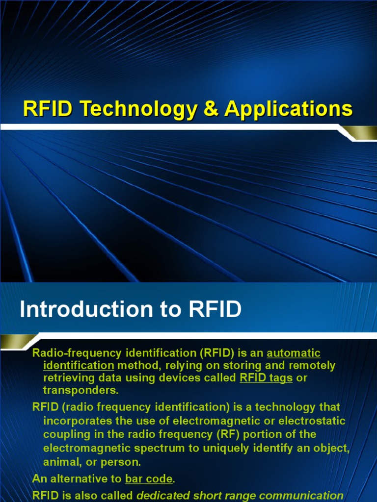 RFID Technology & Applications | PDF | Radio Frequency Identification | Barcode