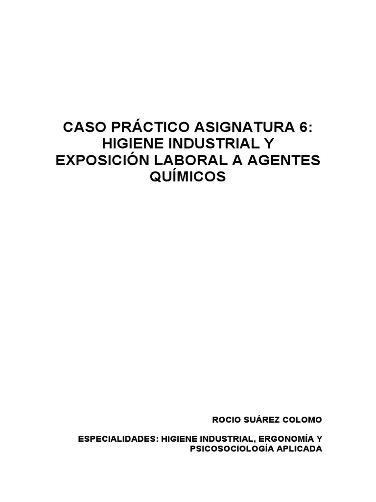 Caso Practico - 6 | Descargar gratis PDF | Concentración | Tolueno