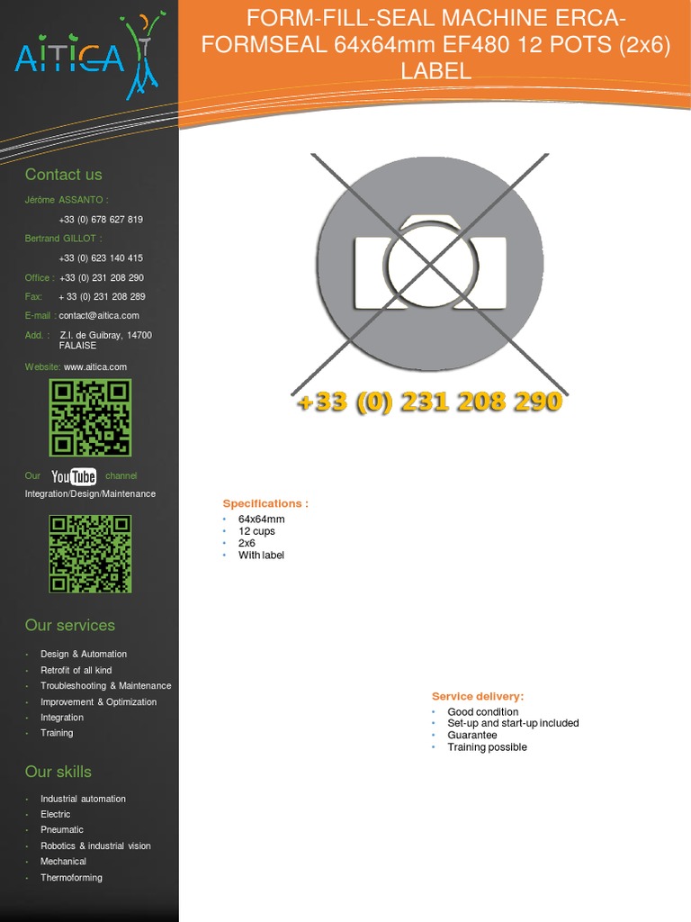 Fiche Machine Erca Formseal Ef480 - en | PDF