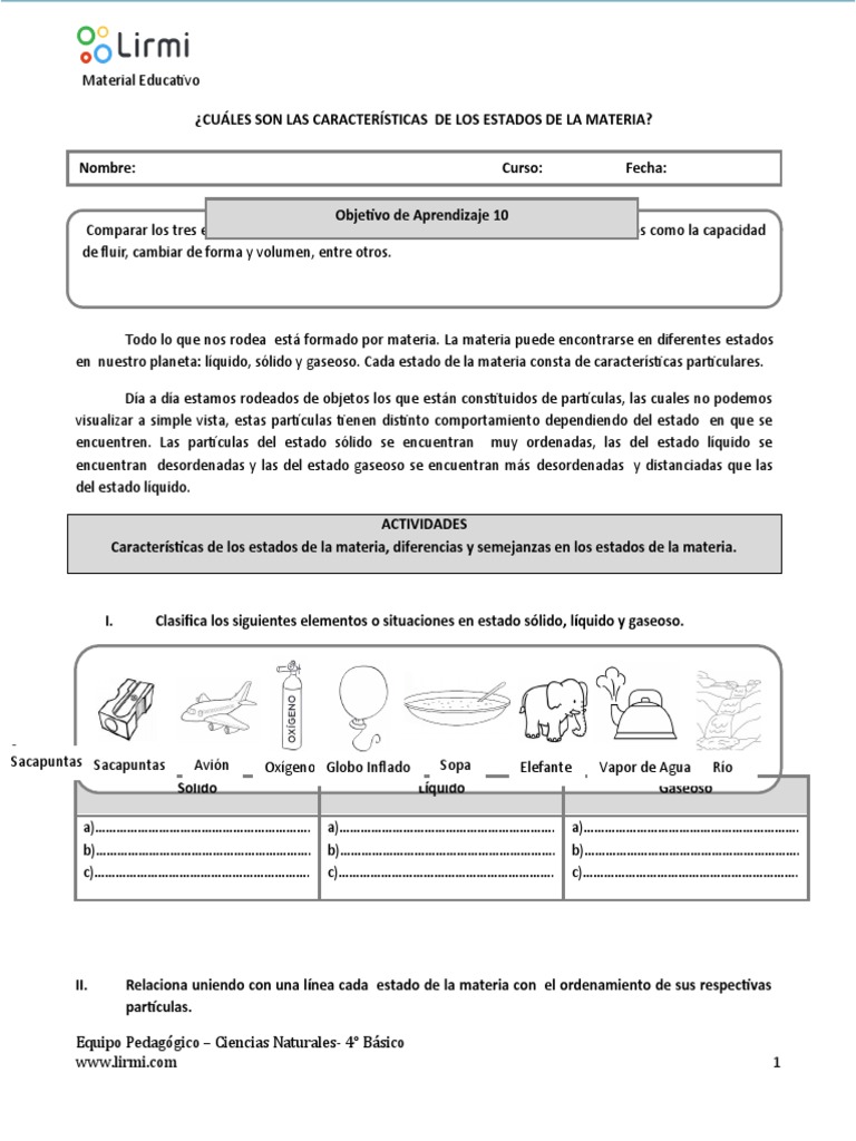 Guía 2-Estados de La Materia | PDF | Gases | Importar