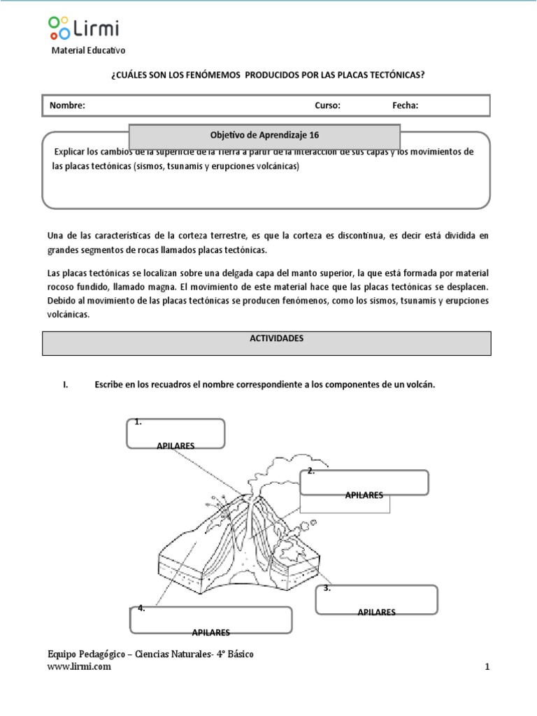 Guía 2 - Placas Tectónicas y Sus Fenómenos | PDF | Placas tectónicas ...