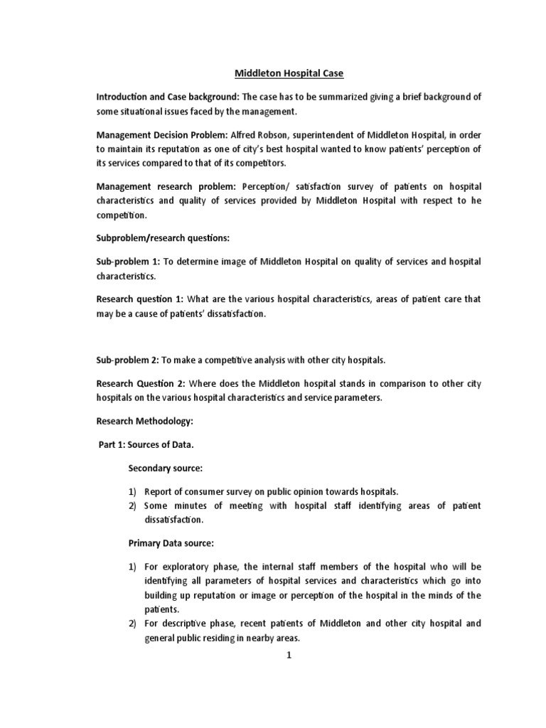 Middleton Hospital Case | PDF