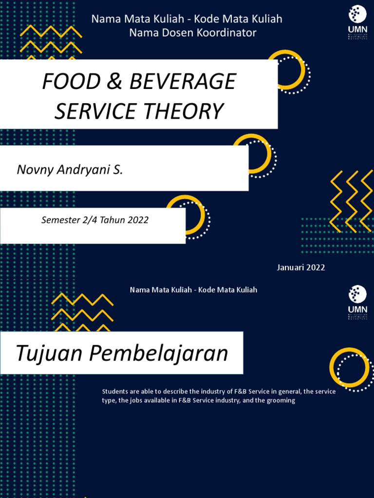 FBS Theory PPT 1 | PDF | Waiting Staff | Foodservice