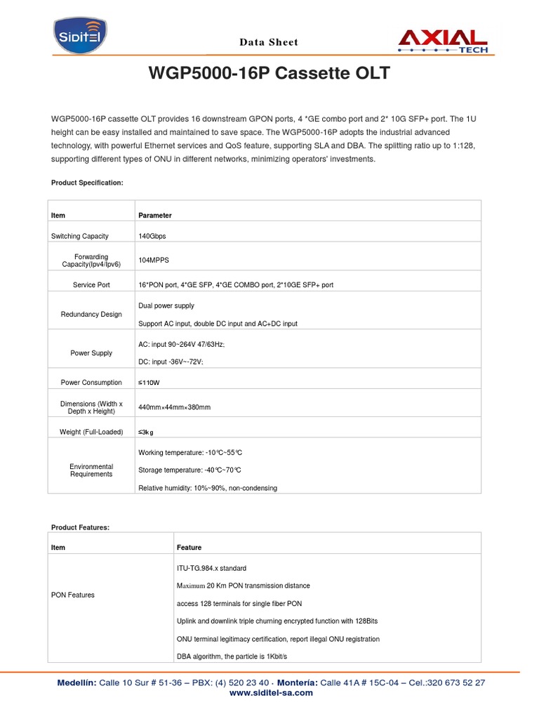 WGP5000-16P Cassette OLT Data Sheet | PDF | I Pv6 | Port (Computer ... WGP5000-16P Cassette OLT Data Sheet | PDF | I Pv6 | Port (Computer ...