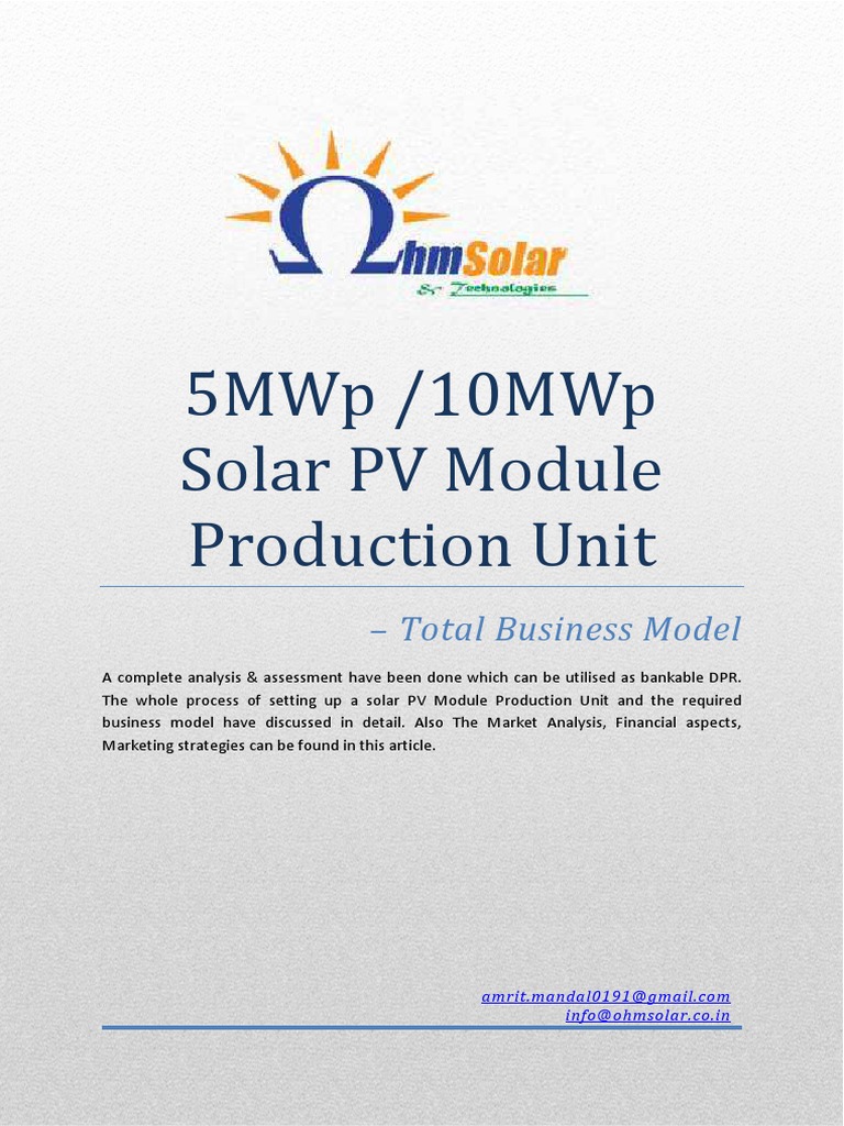 How To Setup 5MW and 10MW Solar PV Modul | PDF | Photovoltaics | Solar ...