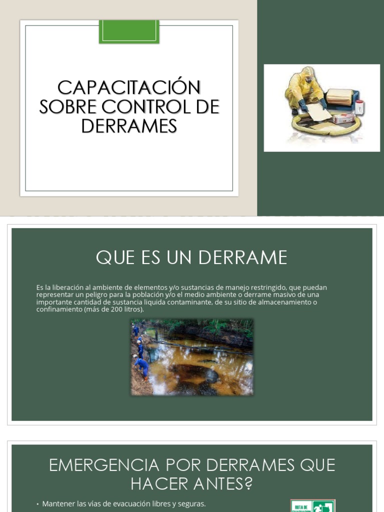 Capacitación Sobre Control de Derrames | PDF | Residuos | Contaminación