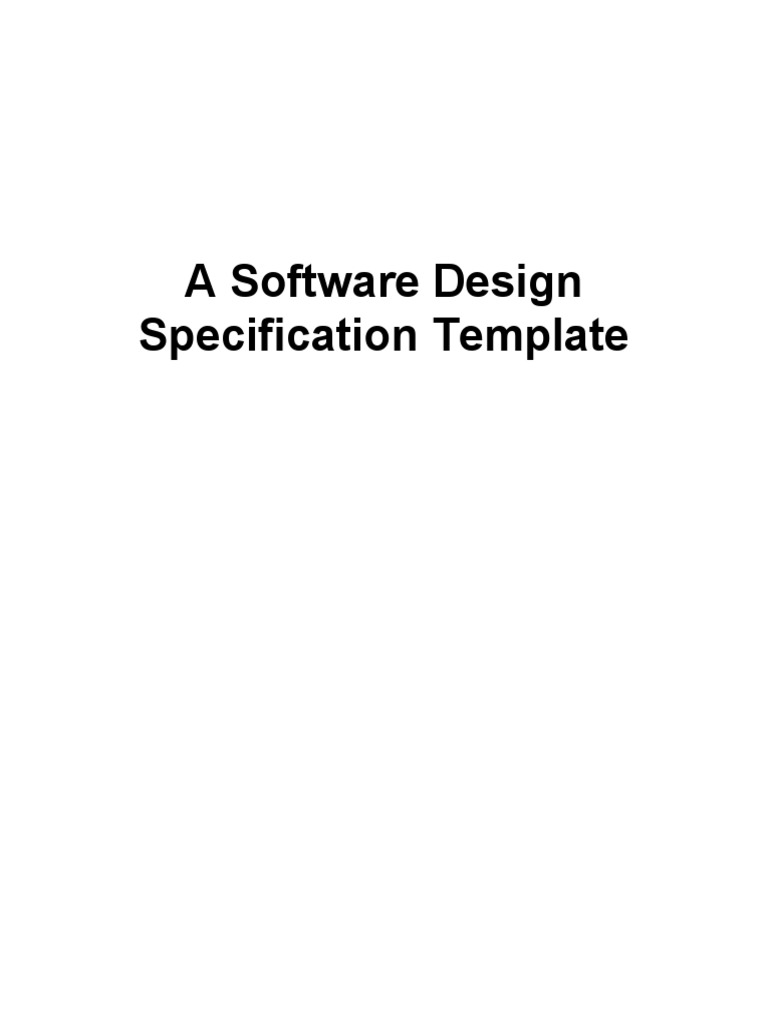 Software Design Specification Template | PDF | System | Databases