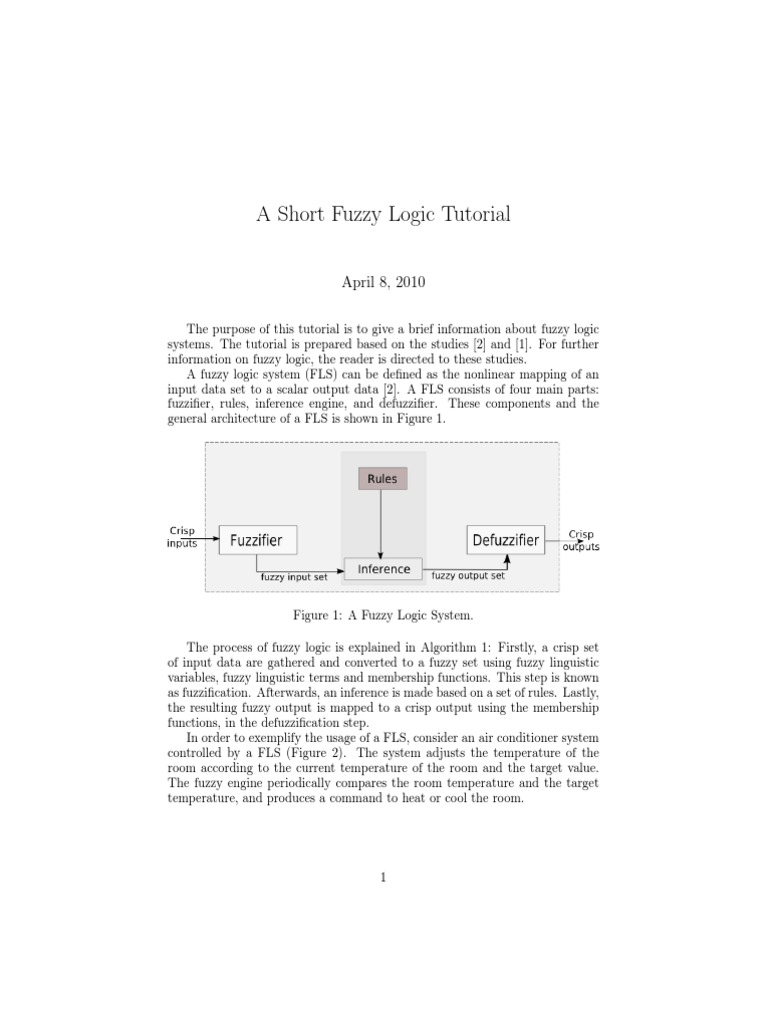 A Short Fuzzy Logic Tutorial Pdf Fuzzy Logic Function Mathematics