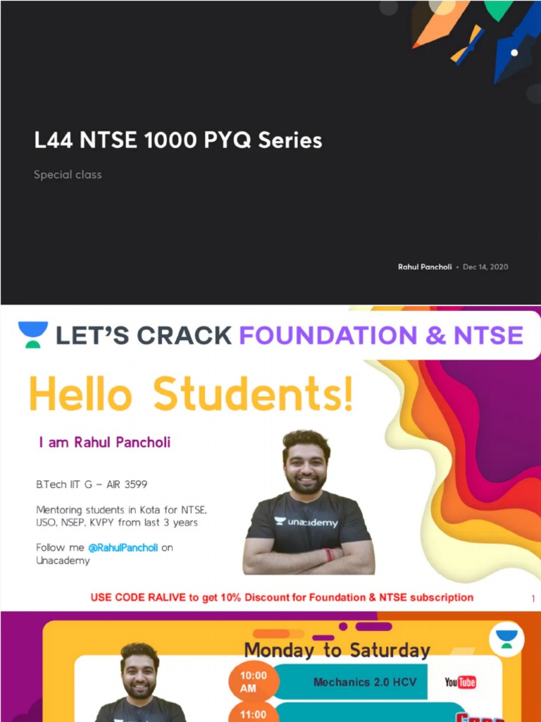 L44 NTSE 1000 PYQ Series No Anno | PDF