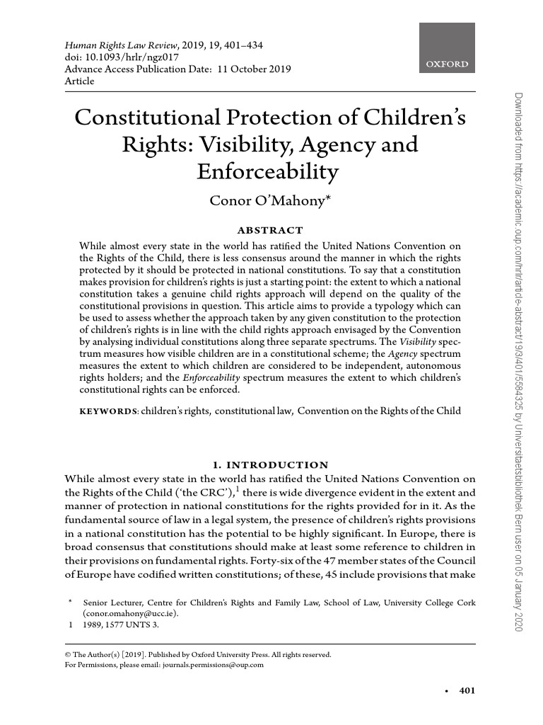 Constitutional Protection of Childrens Rights | PDF | Children's Rights ...