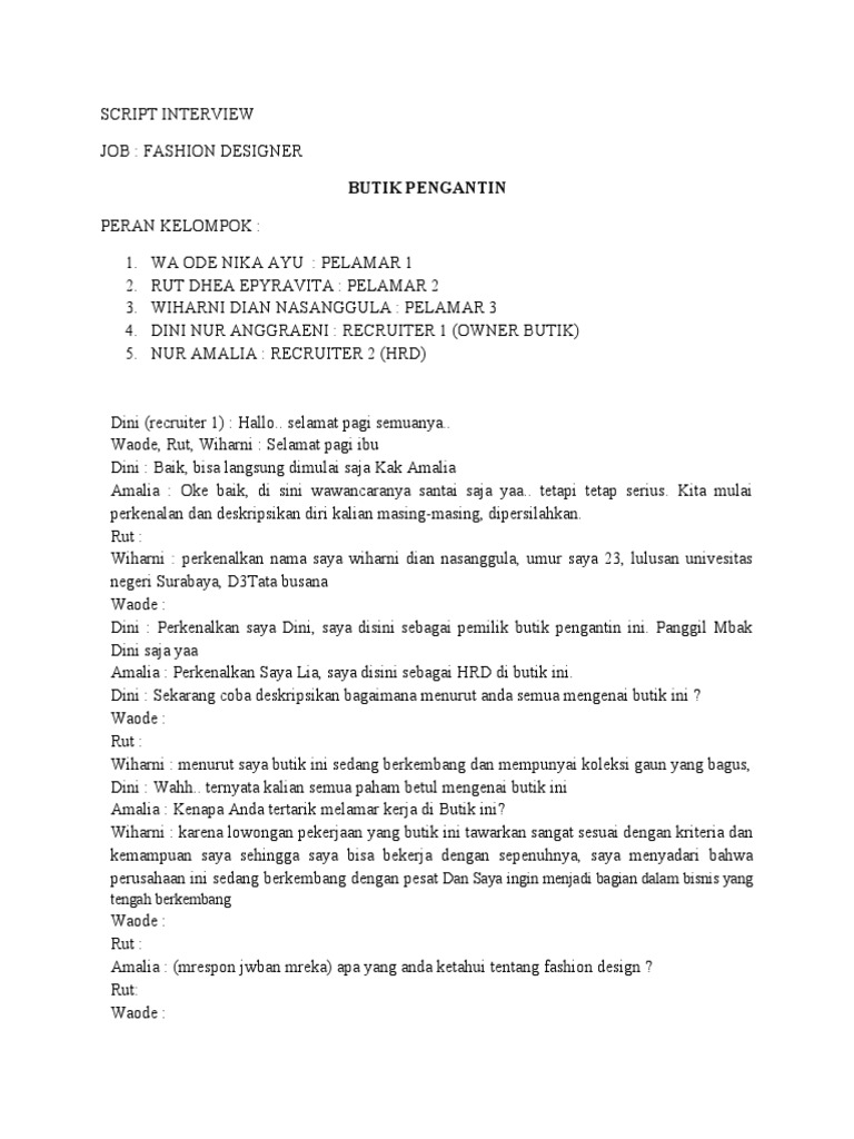 Script Interview | PDF