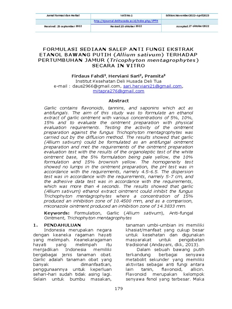 Formulasi Sediaan Salep A Nti Fungi Ekstrak | PDF | Organisms