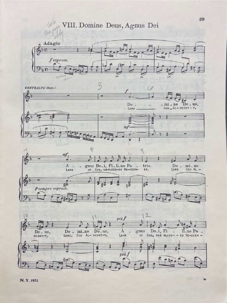 Vivaldi - "Domine Deus, Agnus Dei" | PDF