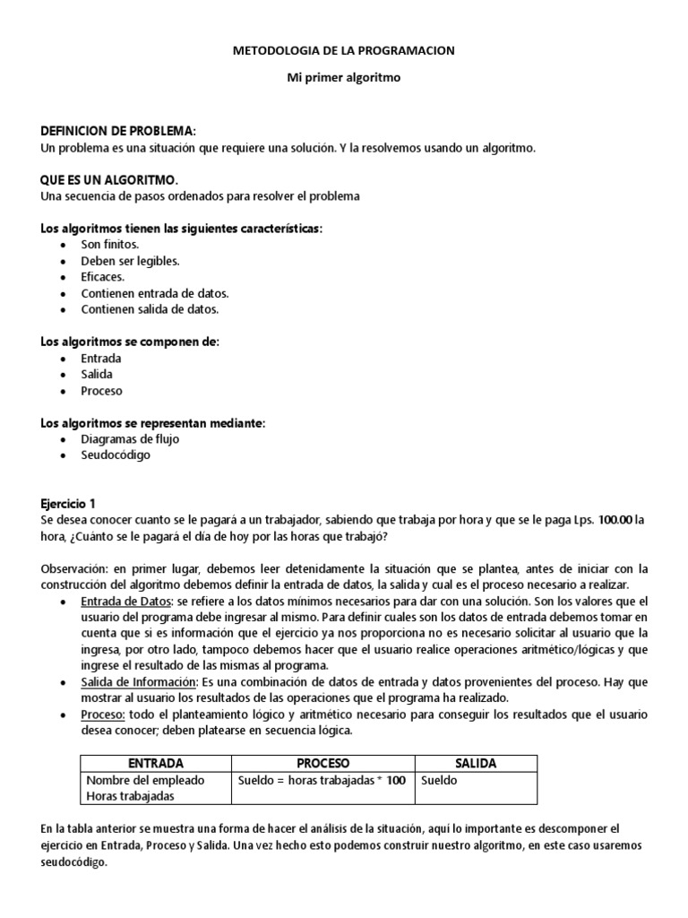 Mi Primer Algoritmo | PDF | Algoritmos | Variable (informática)