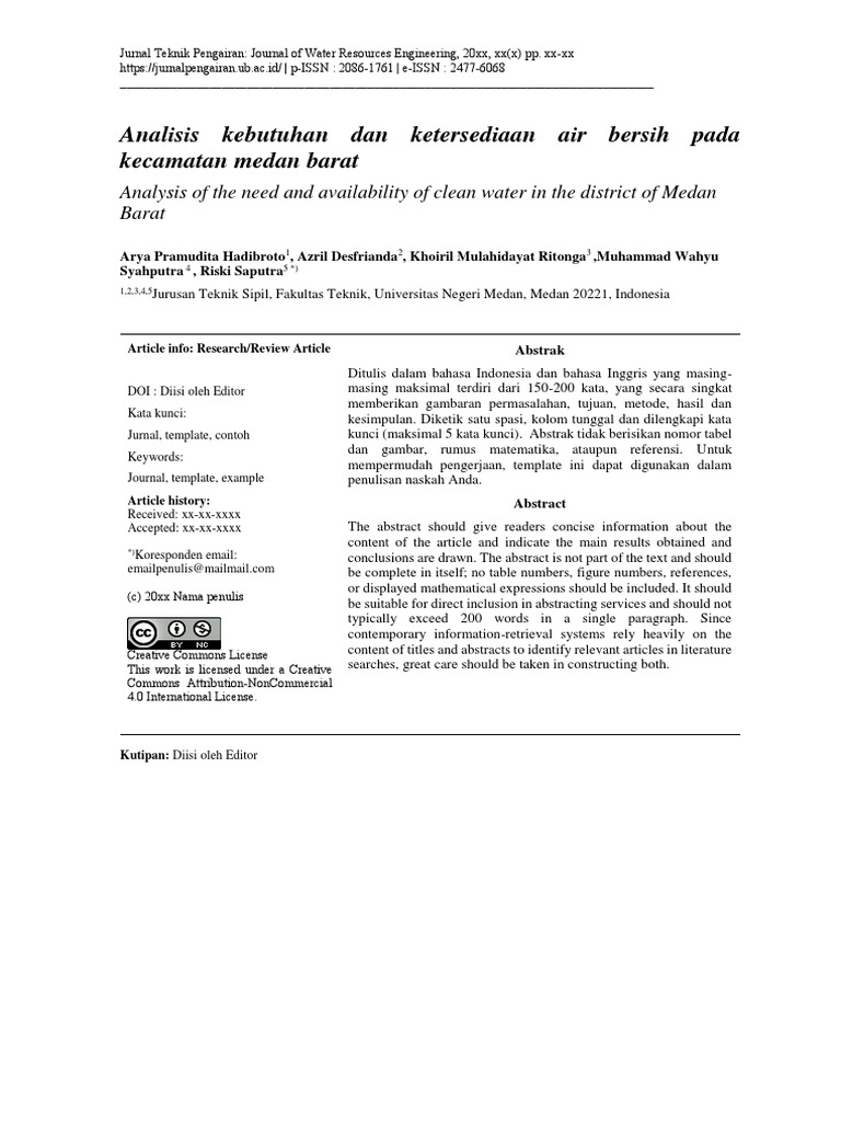 Analisis Kebutuhan Air Berish (Metode Penelitian) | PDF