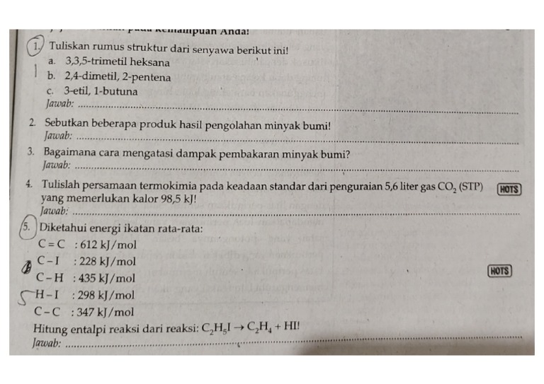 Soal Essay Kimia Kelas XII | PDF