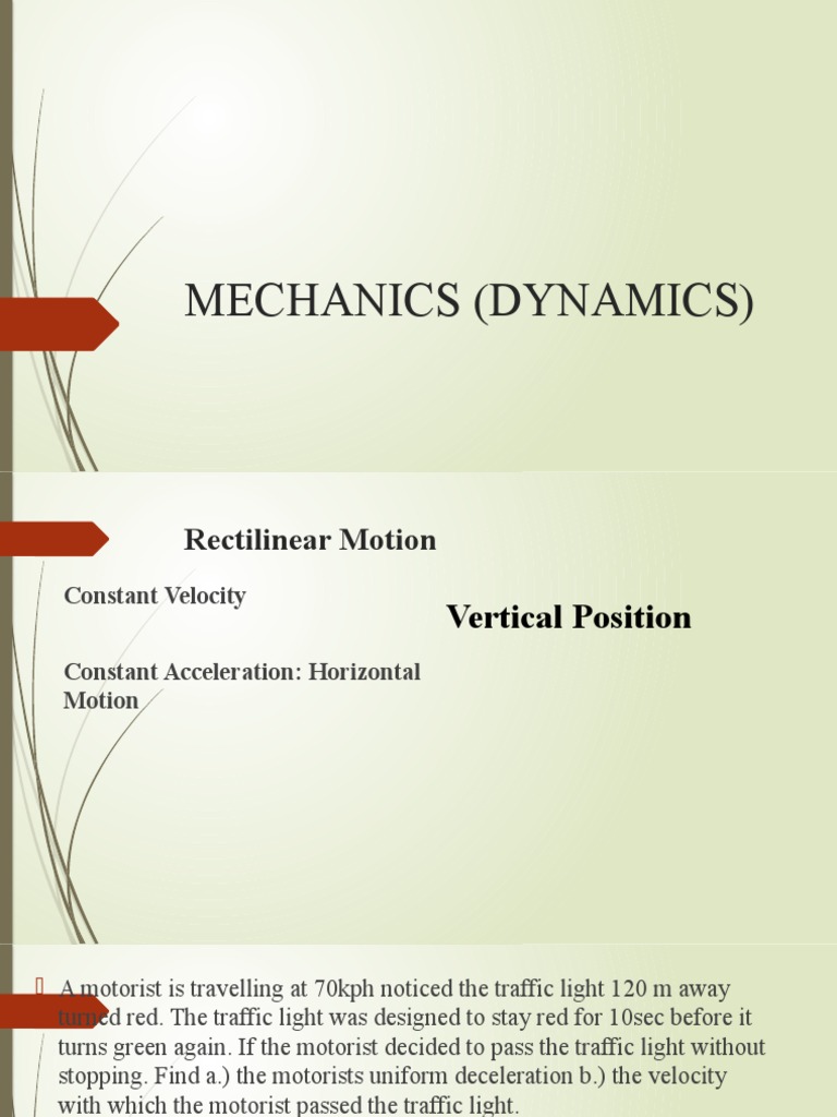 Mechanics (Dynamics) | PDF