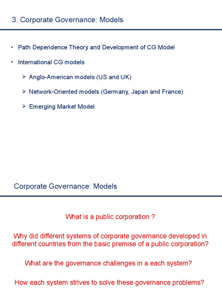 Corporate Governance Models Explained | PDF | Corporate Governance ...