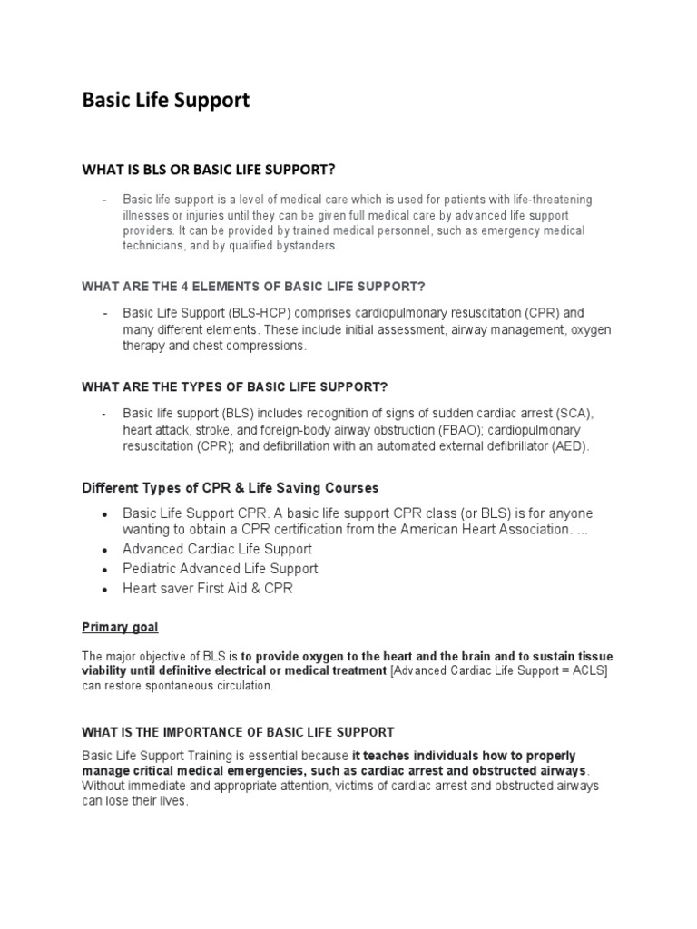 Basic Life Support | PDF | Cardiopulmonary Resuscitation | Cardiac Arrest