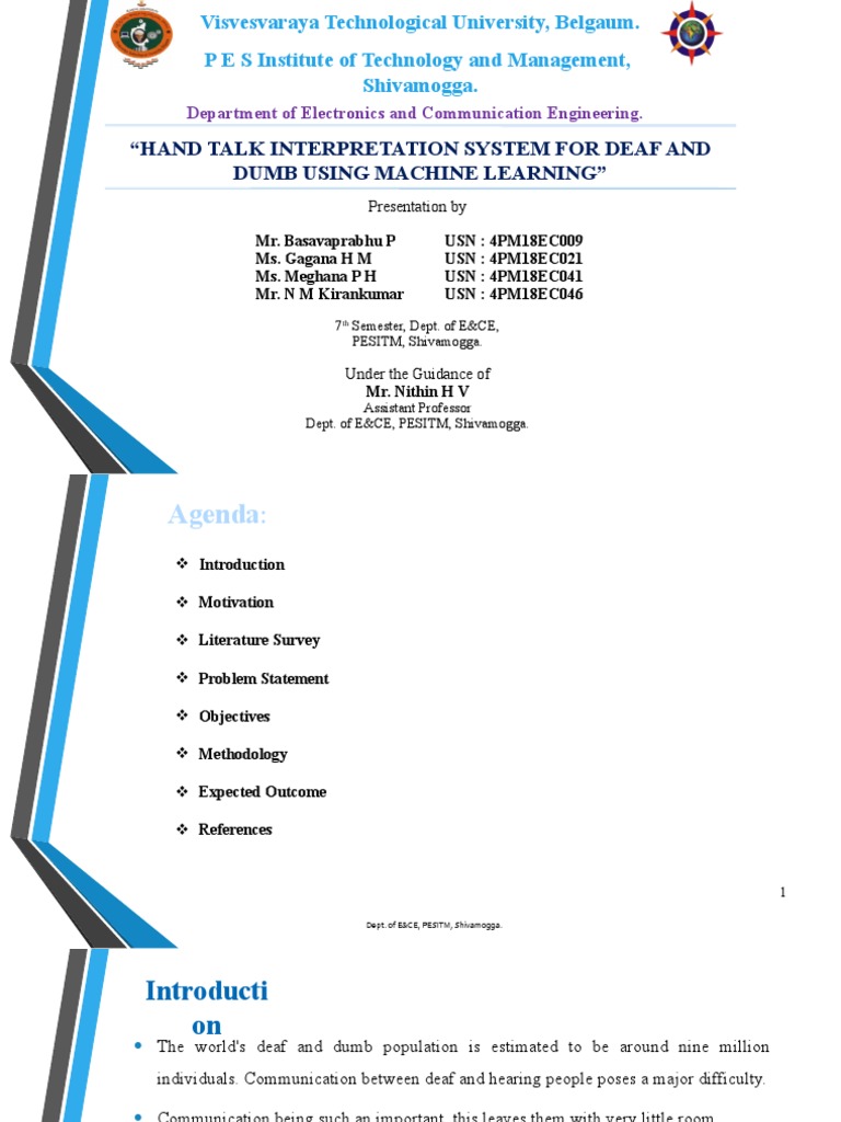 Synopsis PPT Template | PDF | Sign Language | Gesture