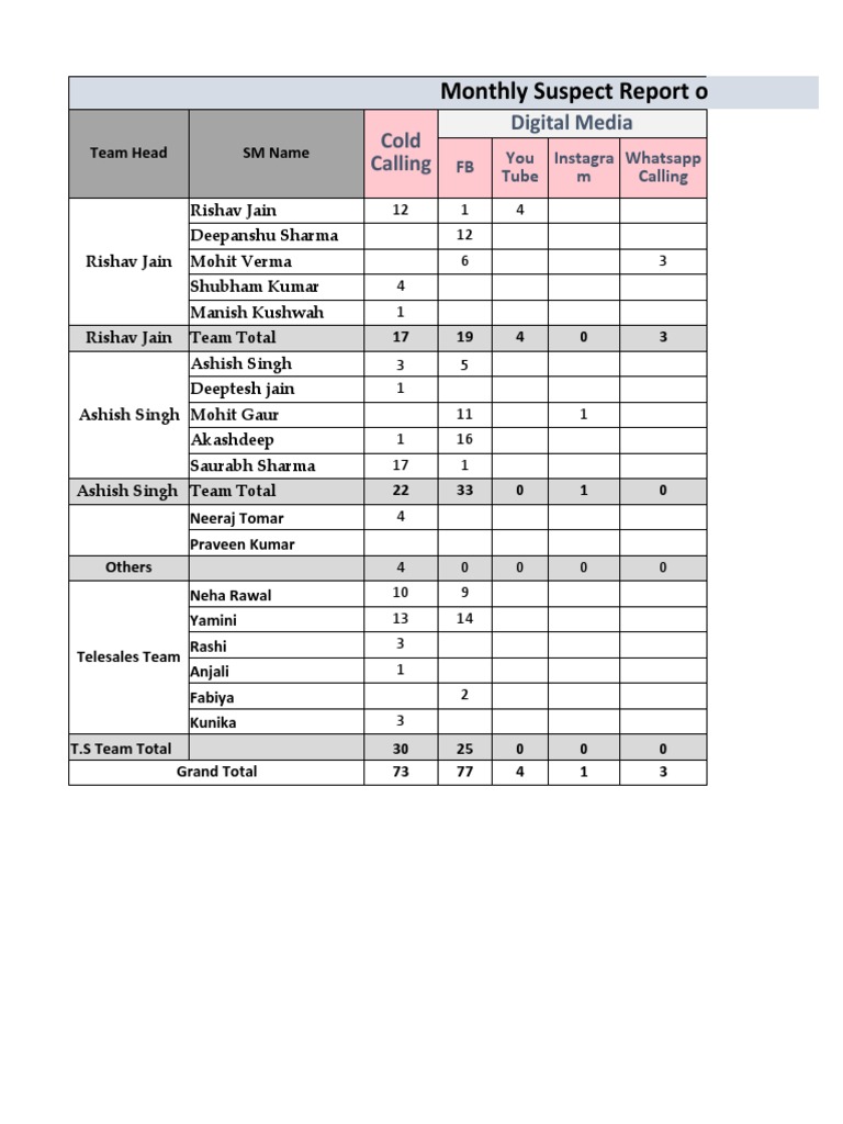 Source Wise Monthly KPI Report - 01-Oct To 31-Oct | PDF