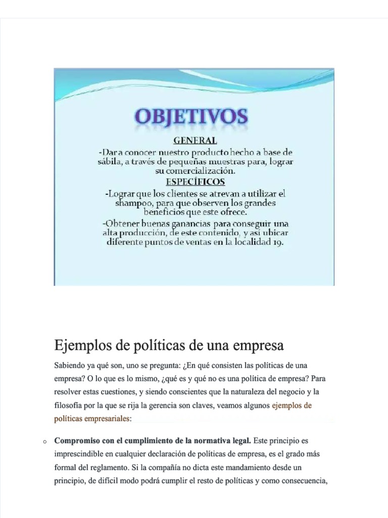 PDF Ejemplos de Politicas de Una Empresa - Compress | Descargar gratis ...