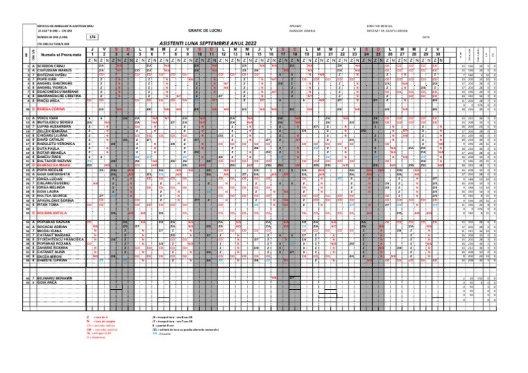 Grafic Asistenti Septembrie 2022-1 | PDF